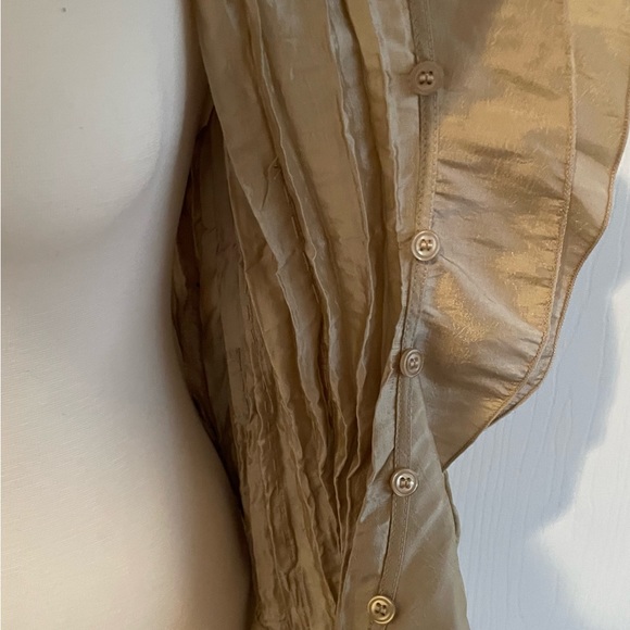 Agora | Tops | Nwt Agora Womens Crinkle Pleated Button Up Blouse With ...